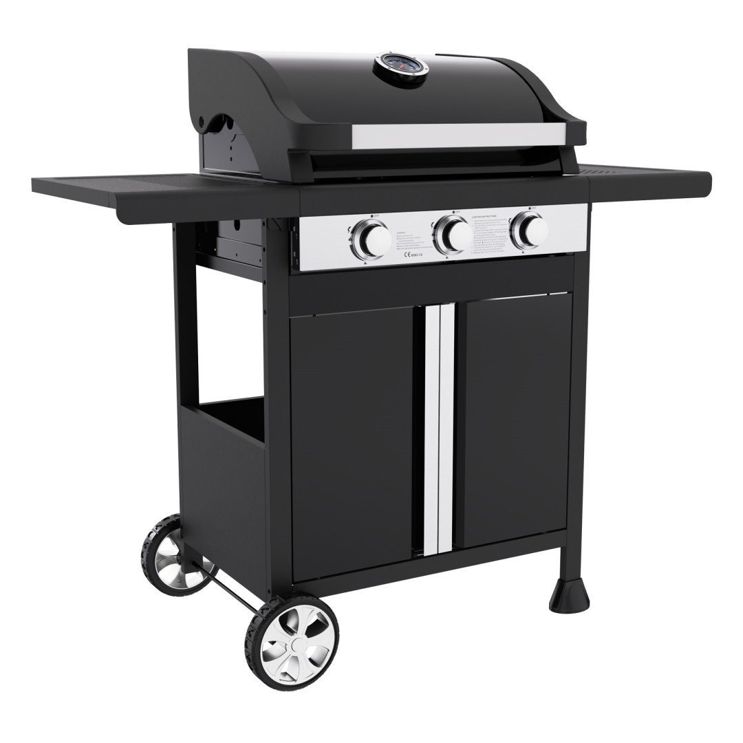 3 Burners Gas Grill E30B33B23 with Dual-Display Thermometer and Semi ...
